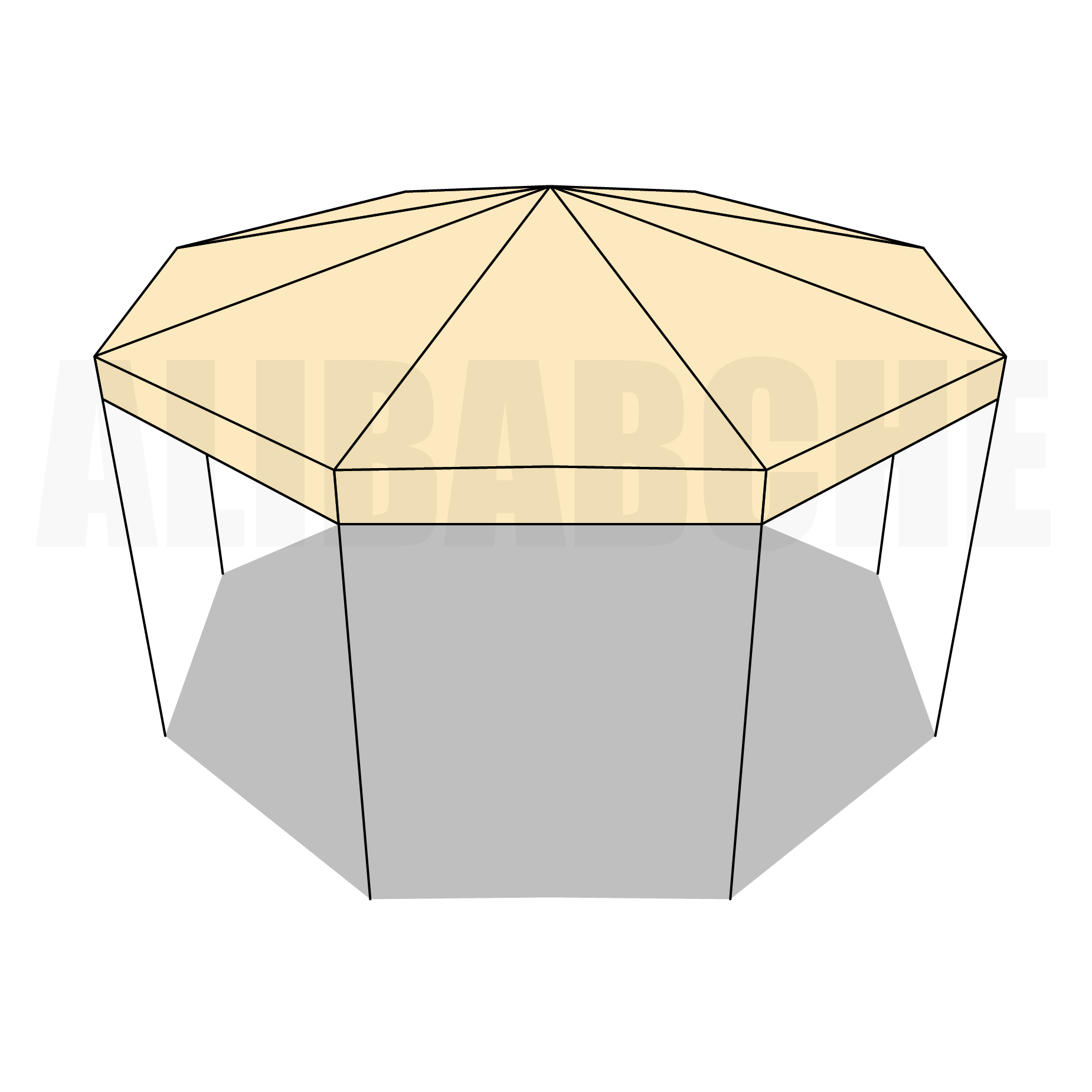 Bâche tonnelle octogonale en toile pvc protect cover 705 670gr/m² ...